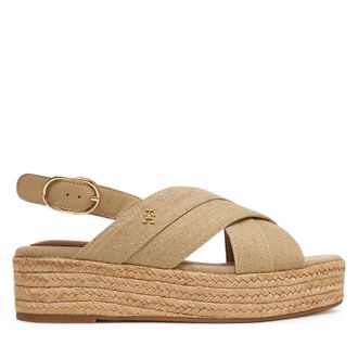 Tommy Hilfiger Espadrilles Tommy Hilfiger Denim Espadrille Platform Sandal FW0FW08669 Beige