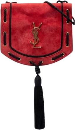 Saint Laurent Sac bandouli&egrave;re en daim Pre-owned - Femme - Pre-owned - Rouge - Taille: ONE Size