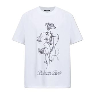 Balmain T-Shirt mit Print - - Tops - Herren - Wei&szlig; - M
