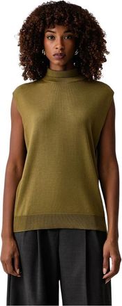 Patrizia Pepe Col roul&eacute; sans manches - Femme - Pulls - Vert - Taille: 38 FR