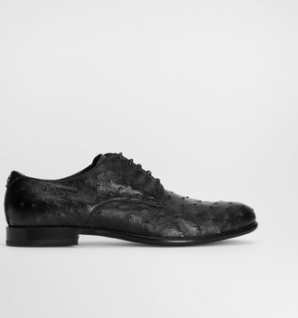 Dolce & Gabbana Derby-schuhe Aus Strau&szlig;enleder - Mann Schn&uuml;rschuhe Schwarz 42