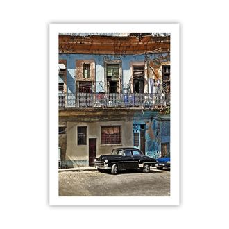 Arttor Wandposter Art Prints 50x70cm Poster ohne Rahmen Kuba Havanna Balkon K&uuml;che Wanddeko Bild Wand Kunstdruck Deko Wandbilder Dekoration Wohnzimmer Schlafz