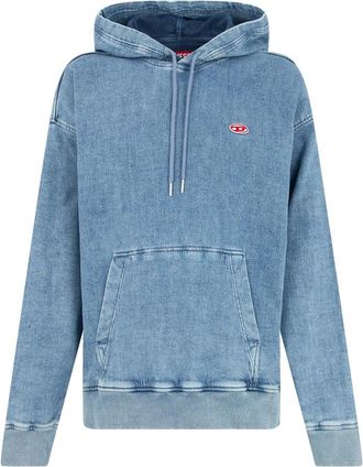 Diesel Sweat &agrave; capuche en jean D-Um-Rib Track - Homme - Sweatshirts et sweats &agrave; capuche - Bleu - Taille: XL
