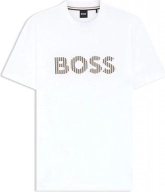 HUGO BOSS Homme, Tops, Blanc, Taille: M T-shirt &agrave; col rond