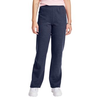 Hanes EcoSmart Petite Damen Sweatpants mit offenem Beinabschluss, Marineblau meliert, Größe XL, Marineblau, meliert, X-Groß