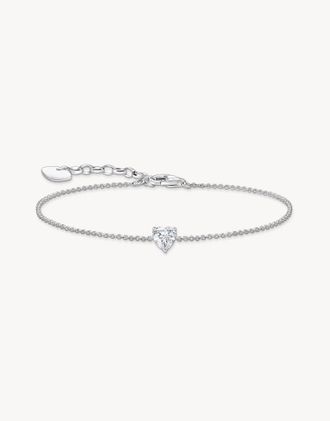 Thomas Sabo Bracelet en argent avec coeur blanc - Argent&eacute;