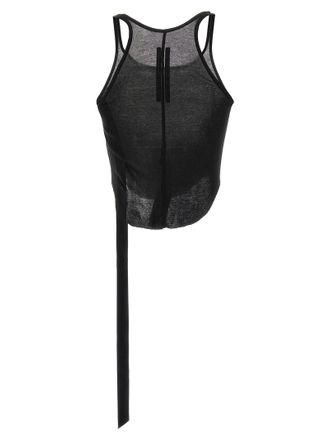 Rick Owens Womens Black Cotton Tank Tops