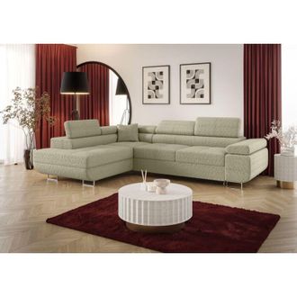 Fun M&ouml;bel Ecksofa Schlafsofa Sofa monaro Stoff Quelle Latte Ottomane Links