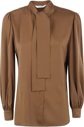 Max Mara Femme, Blouses et Chemises, Brun, Taille: 38 FR Chemise en Soie Melania Style &Eacute;l&eacute;gant