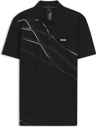 BOSS Herren Paddy 3 IN Paddy Poloshirt aus Baumwoll-Mix mit Artwork Schwarz001 XXXL