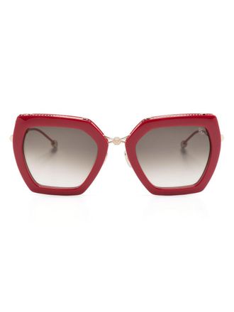 Philipp Plein Eyewear Sonnenbrille mit geometrischem Gestell - Rot