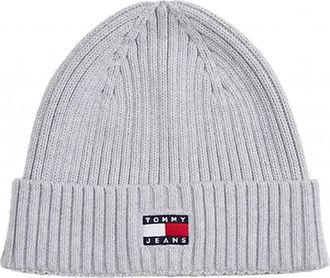 Tommy Jeans Damen TJW Heritage Core Beanie AW0AW17899, Grau, Einheitsgr&ouml;&szlig;e, Grau (Silver Grey Heather), Einheitsgr&ouml;&szlig;e