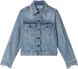 Acne Studios Femme, Vestes, Bleu, Taille: 38 FR Veste en jean d&eacute;lav&eacute;e