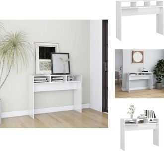 vidaXL Konsolentisch Hochglanz-Wei&szlig; 105x30x80 cm Holzwerkstoff - Konsolentisch - Flurtisch - Beistelltisch - Wei&szlig;er Tisch - Wohnraumdeko