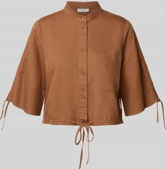 Marc O'Polo Denim Cropped Bluse aus Leinen-Baumwoll-Mix