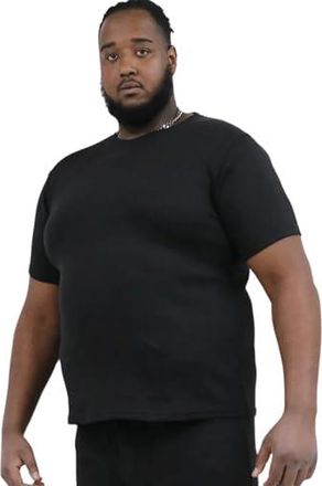 D555 T-shirt thermique à manches courtes pour homme en noir, 3XL-6XL, Noir, 5XL Grande taille Taille tall