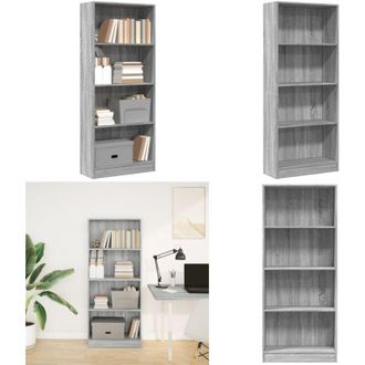 vidaXL Vidaxl - B&uuml;cherregal Grau Sonoma 60x24x143 cm Holzwerkstoff