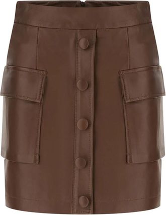 Emma & Gaia G493 302 Lederrock - - Skirts - Damen - Braun - 2XS
