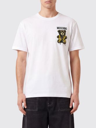 Moschino T-shirt &agrave; col rond en coton avec imprim&eacute; logo et Teddy Bear