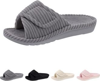 Generic Chaussons dhiver en peluche pour femme avec fermeture - Doux et douillet - Bout ouvert - Chaussures &agrave; bout ouvert - Chaussures &eacute;l&eacute;gantes pour lint&eacute;rie