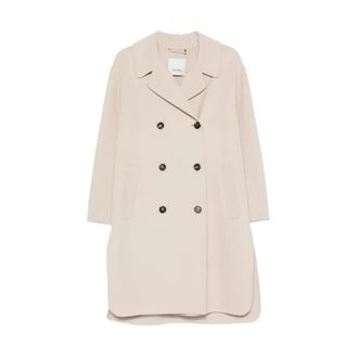 Max Mara Langer zweireihiger Mantel mit Kn&ouml;pfen - - Coats - Damen - Beige - S