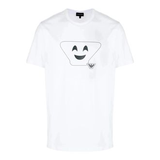 Emporio Armani Smile Logo T-Shirt - - Tops - Herren - Wei&szlig; - L