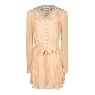 Self Portrait Mini-Kleid aus plissiertem Georgette - - Dresses - Damen - Rosa - XS