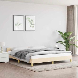 vidaXL Cadre de lit sans matelas cr&egrave;me 160x200 cm tissu Vidaxl