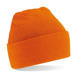 Beechfield Unisex Mütze zum Umschlagen Baseballkappe, Orange, One Size