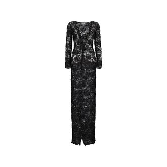 Alessandra Rich Femme, Robes, Noir, Taille: 34 FR Open Back Lace Dress