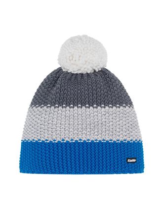 Eisb&auml;r M&uuml;tze Herren & Damen Star Pompon Blau-grau - Merino Winterm&uuml;tze Unisex mit Fleece sch&uuml;tzt vor K&auml;lte und Wind - Bommelm&uuml;tze atmungsaktiv thermoregulier
