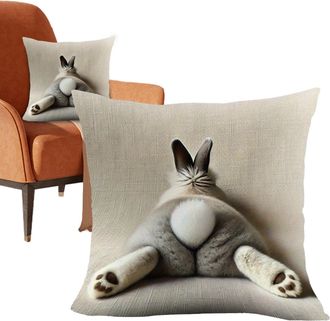 Generico Osterkissen | Abnehmbar mit dekorativem Kaninchen 45 x 45 cm | weich f&uuml;r Osterkissen | f&uuml;r Familie und Freunde, Innenbereich, Urlaub, Wohnzimmer, Schl