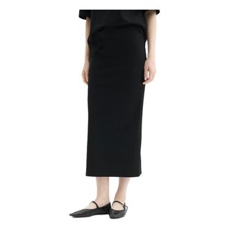 Max Mara Femme, Jupes, Noir, Taille: 44 FR Jupe Droite avec Ceinture &Eacute;lastique