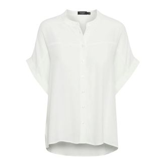 Soaked In Luxury Chemise en Soie Blanche avec Manches Larges - Femme - Blouses et Chemises - Blanc - Taille: 44 FR