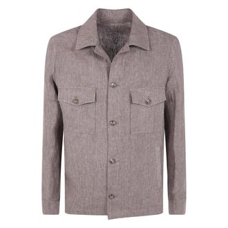 Barba Homme, Chemises, Brun, Taille: 2XL Park Linen Shirt