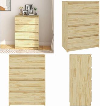 vidaXL Beistellschrank 60x36x84 cm Massivholz Kiefer - Holz Sideboard - Massiver Holzmöbel - Kiefernholz Sideboard - Wohnzimmer Sideboard - Industrielles