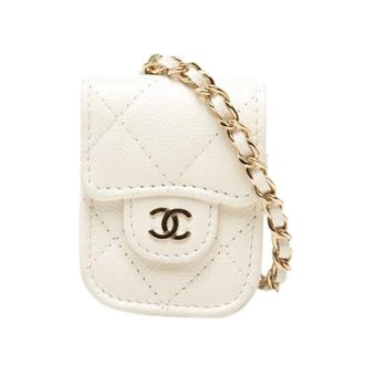 Chanel Pre-owned Sac bandouli&egrave;re matelass&eacute; en caviar - Femme - Pre-owned - Blanc - Taille: ONE Size