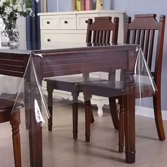 Chen Yu Xmart Protege Table Transparent 213x137cm Plaque PVC Transparent R&eacute;utilisable Protection Table Nappe Plastique Rectangulaire Convient Aux Tables &agrave; Man