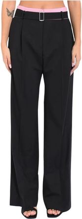 Msgm Msgm, Femme, Pantalons, Noir, Taille: 36 FR Pantalon large en laine