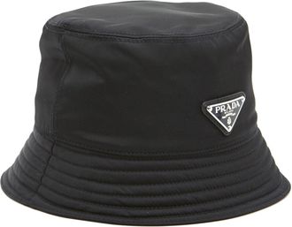 Prada Womens Black Nylon Bucket Hat