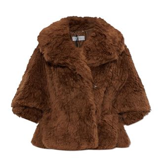 Max Mara Poncho en Laine Accorta - Femme - Vestes - Brun - Taille: 40/42 FR