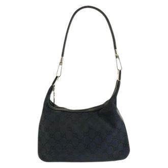 Gucci Sac bandouli&egrave;re en toile GG en cuir Pre-owned - Femme - Pre-owned - Noir - Taille: ONE Size