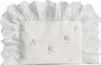 Simone Rocha Femme, Sacs, Blanc, Taille: ONE Size Pochette &agrave; volants orn&eacute;e de perles