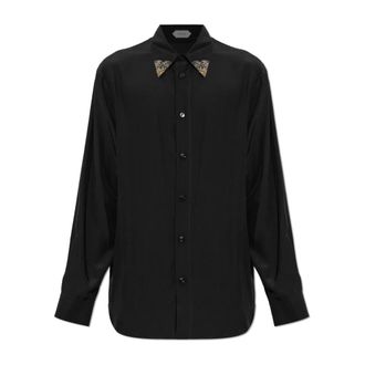 Versace Silk-Poplin Regular Shirt - - Shirts - Herren - Schwarzk - L