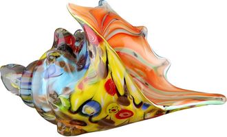 Gilde Glas Art Dekoobjekt Muschel aus Glas - Mehrfarbig - H&ouml;he 21cm x Breite 21cm - Tischdekoration