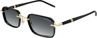 Montblanc Montblanc, unisex, Accessoires, Gris, Taille: 54 MM Mb0483S Lunettes de soleil rectangulaires