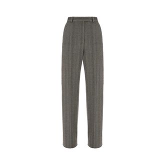 Ferragamo Femme, Pantalons, Gris, Taille: 36 FR Pantalon large