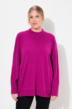 Ulla Popken Strickpullover Pullover Stehkragen Langarm Rippb&uuml;ndchen