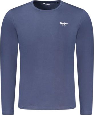Pepe Jeans London Blauer Rundhals-Tee f&uuml;r M&auml;nner - - Tops - Herren - Blau - L