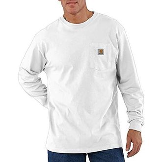 Carhartt Work in Progress Chemise de Travail en Jersey &agrave; Manches Longues K126 pour Homme (Tailles Standard et Grandes Tailles), Blanc, 5XL